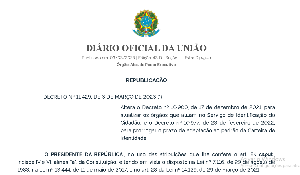 Decree extends adaptation period to CIN standard and stipulates new ...